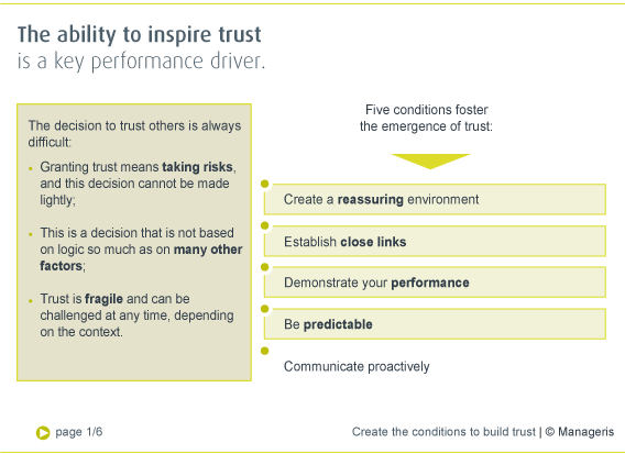 Inspire trust - Manageris synopses