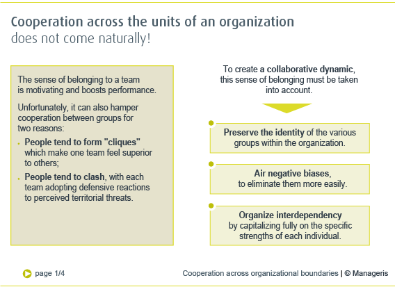 Foster cooperation across organizational boundaries - Manageris synopses