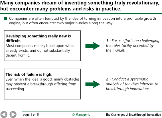 The challenges of breakthrough innovation - Synthèse Manageris