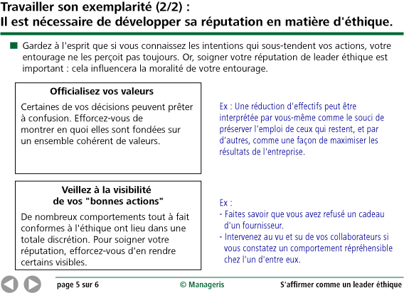 S'affirmer comme un leader éthique - Synthèse Manageris