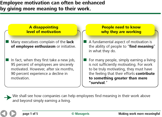 Making work more meaningful - Manageris synopses
