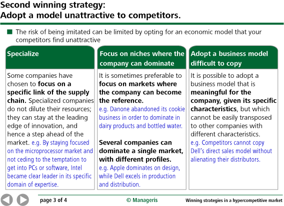 Winning strategies in a hypercompetitive market - Manageris synopses
