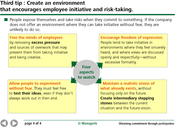 Obtaining commitment through participation - Manageris synopses